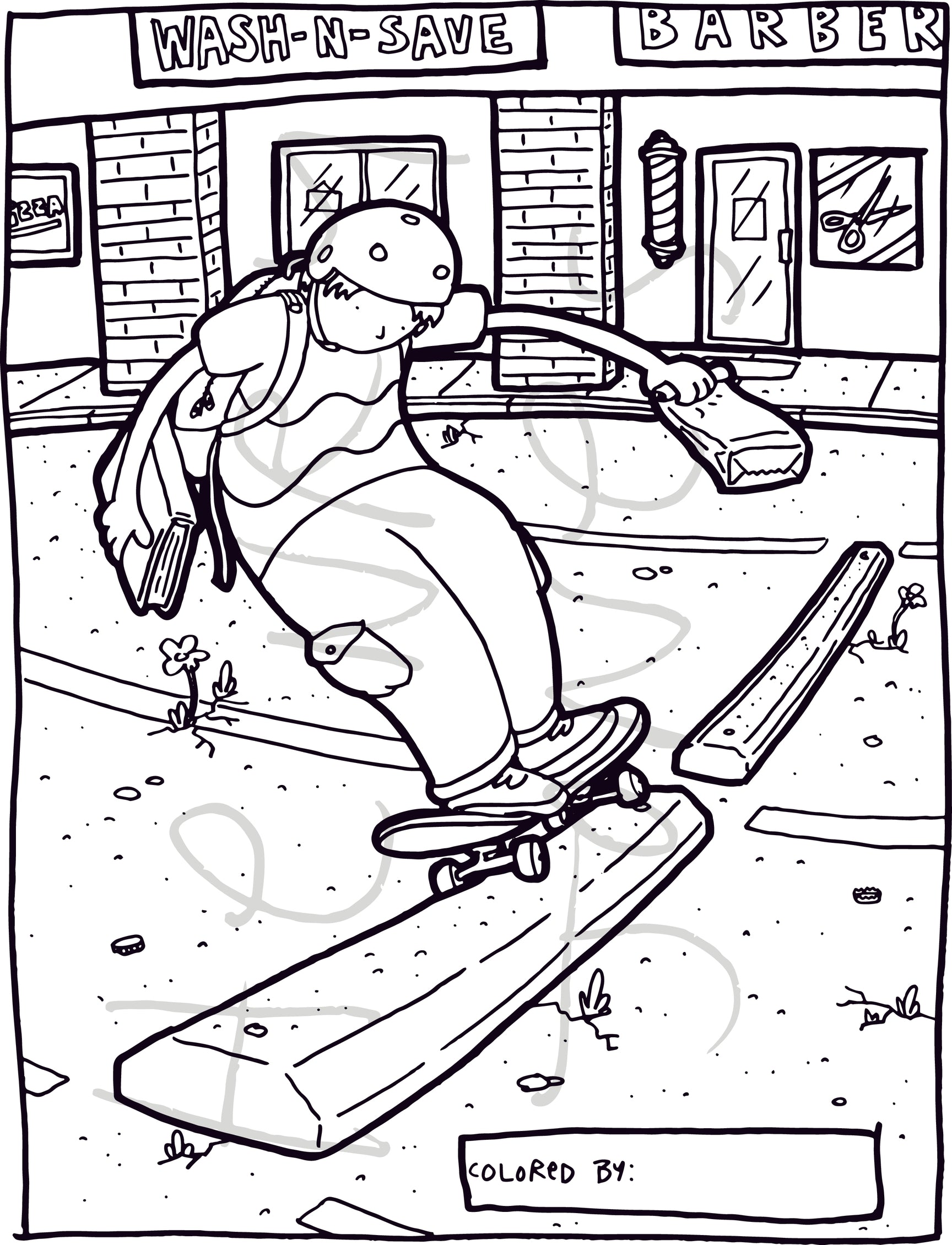 Coloring Page - Parking Lot Curb – Henry Jones Studio